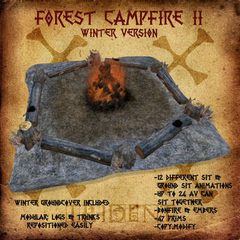 Second Life Marketplace - Forest Campfire II [Winter]